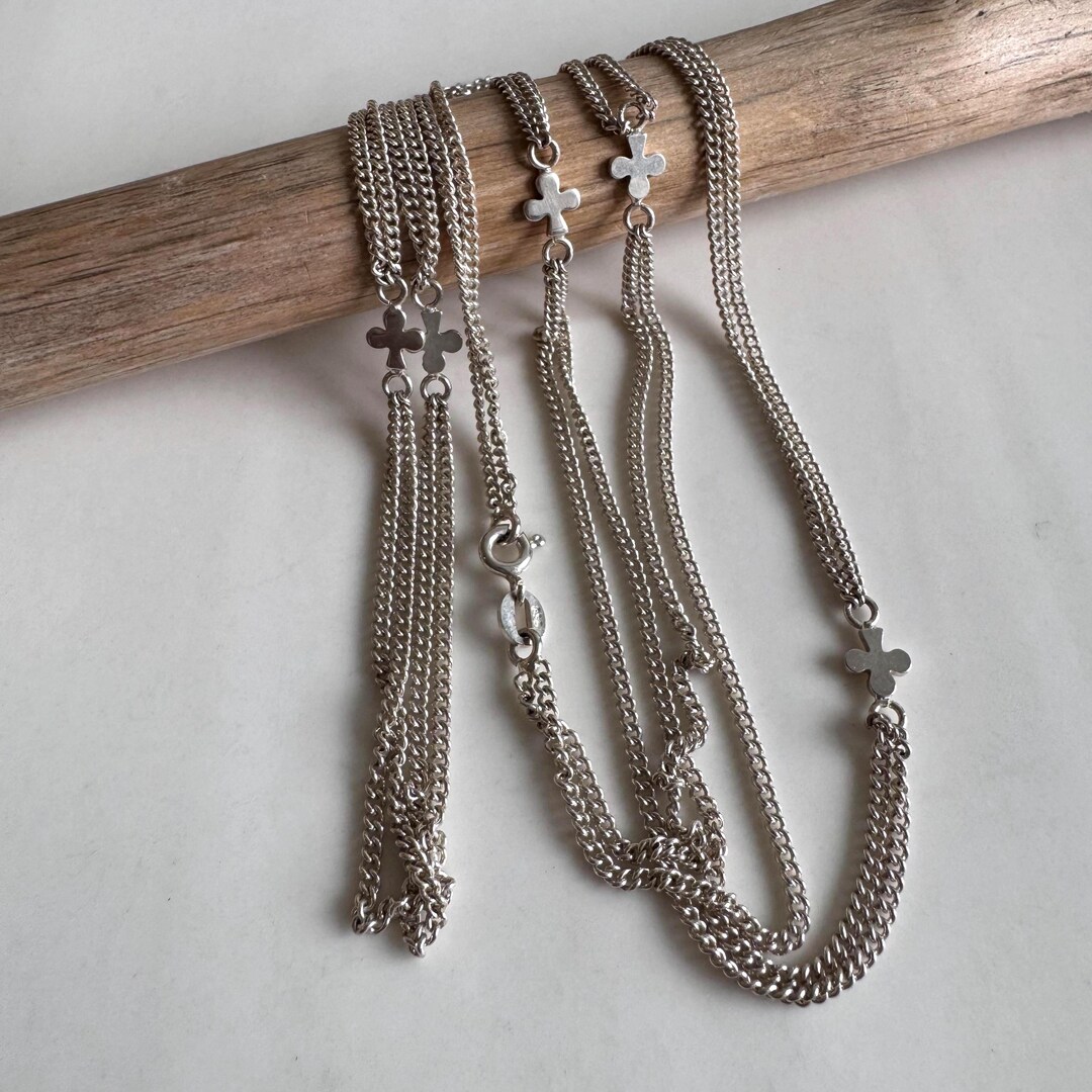 Scandinavian 825 Silver Cross Fleury Chain: Multi-functional Necklace ...