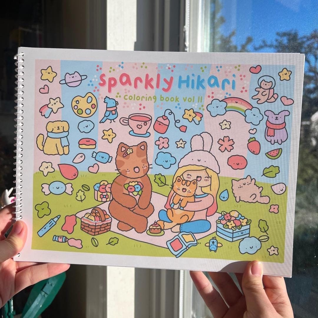 Sparkly Hikari Animal Coloring Book Volume 2: Cats Dogs Girls ...