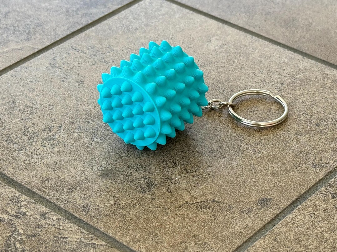 Cylinder Spikey Fidget Keychain – Sensory Textured Key Ring Toy, Pocket ...