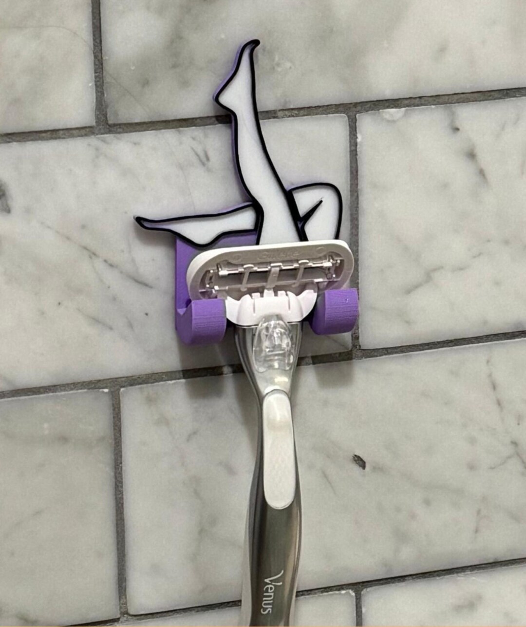 No-drill Leg Razor Holder • Funny Bathroom Wall Mount • Unique Shaped ...