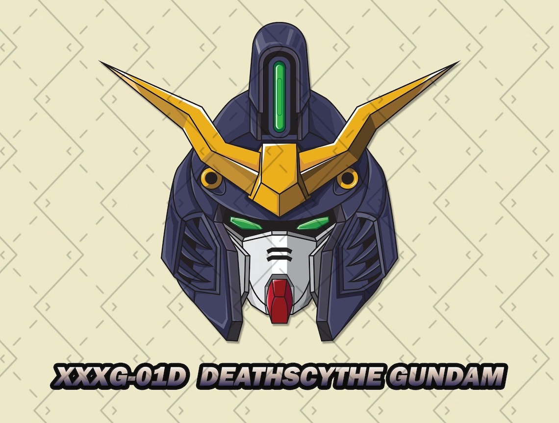 Mobile Suit Gundam Wing - 5 Gundam Heads Front View - Mecha - Etsy
