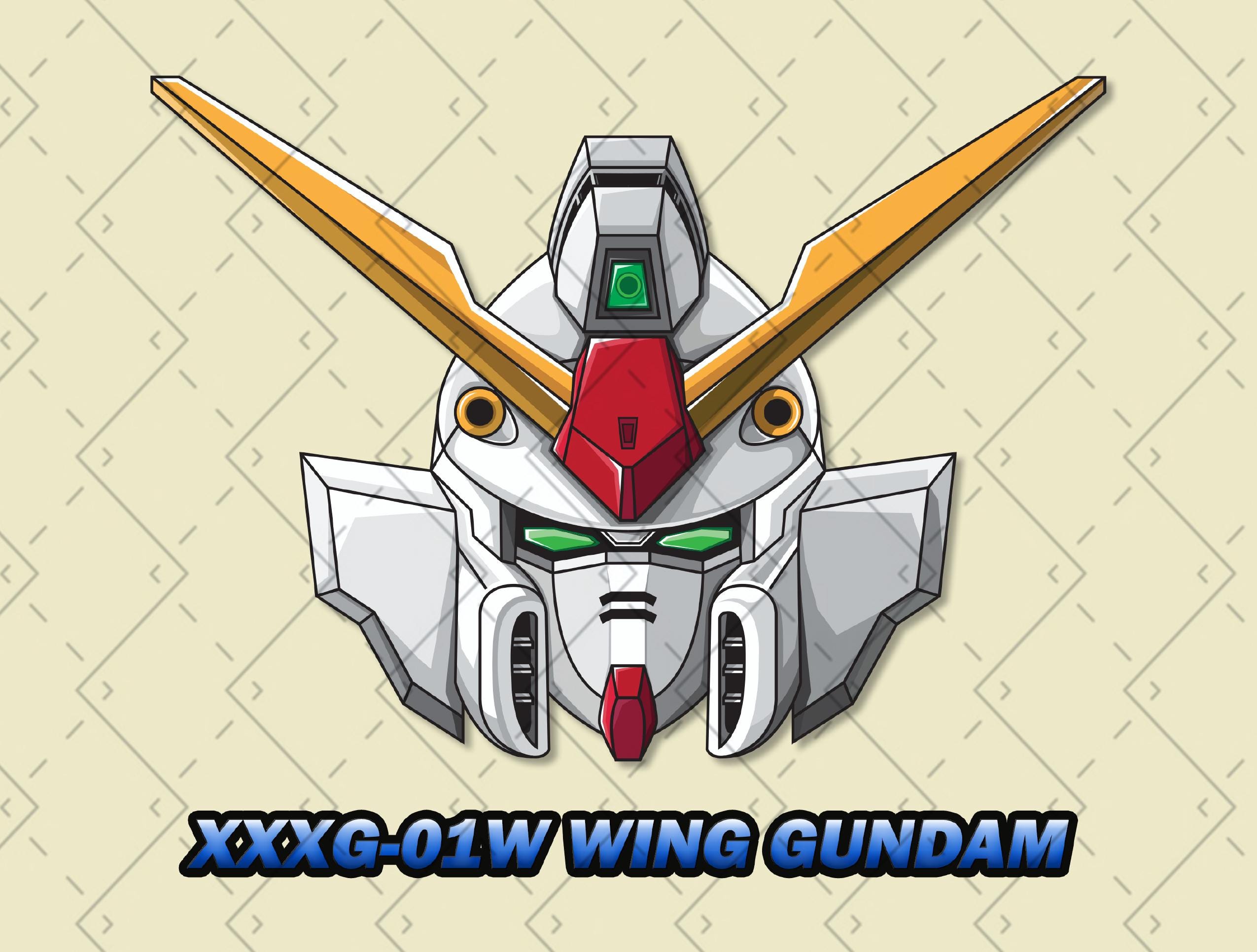 Mobile Suit Gundam Wing - 5 Gundam Heads Front View - Mecha - Etsy