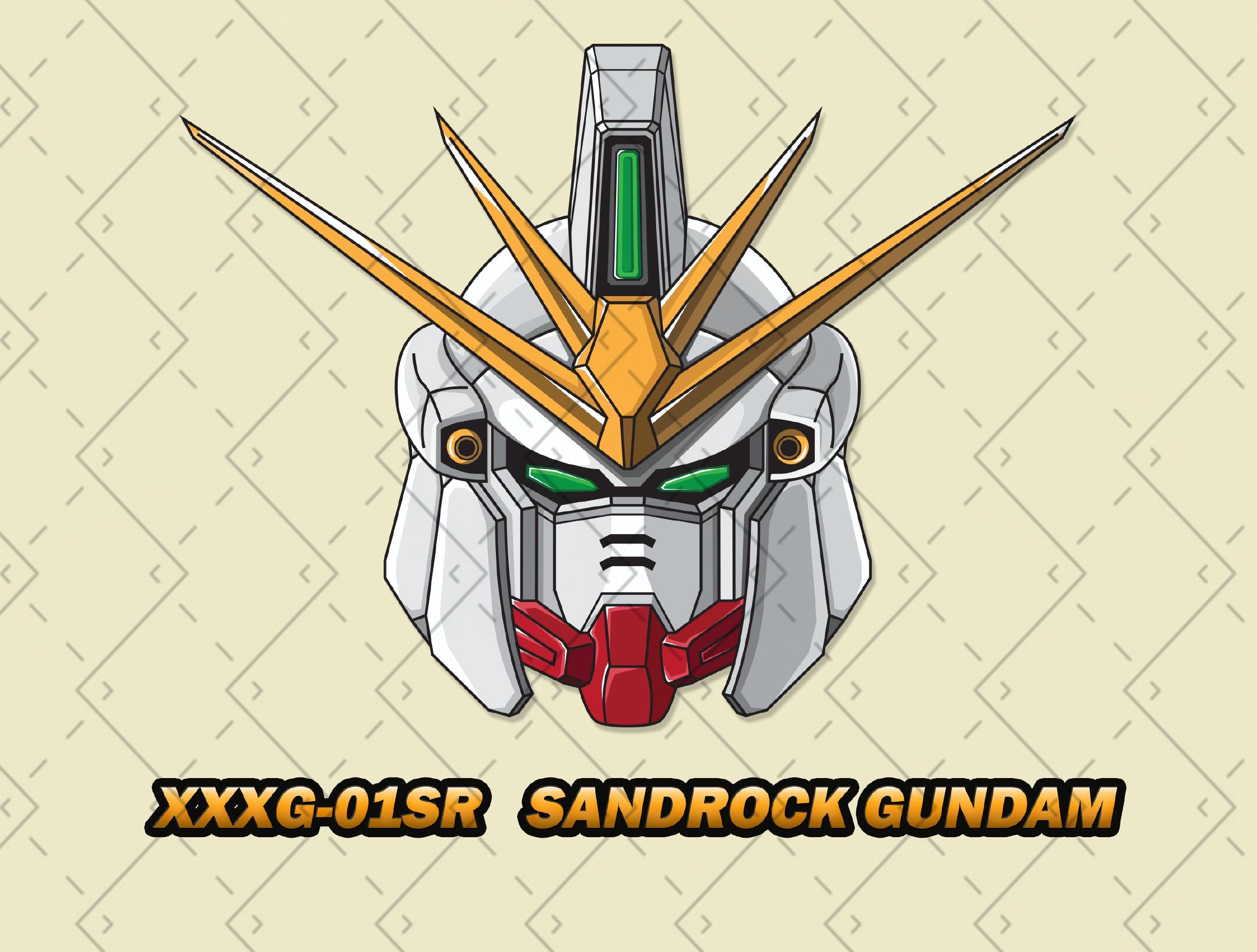 Mobile Suit Gundam Wing - 5 Gundam Heads Front View - Mecha - Etsy