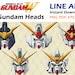 Mobile Suit Gundam Wing - 5 Gundam Heads Front View - Mecha - Etsy