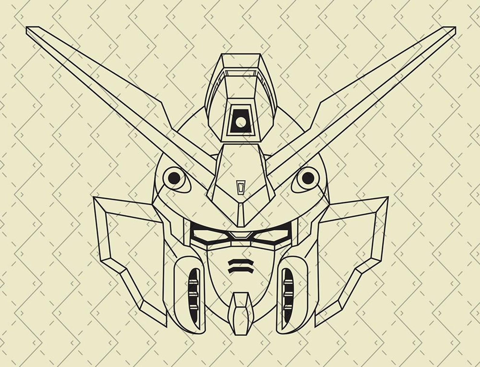 Mobile Suit Gundam Wing 5 Gundam Heads Front View Mecha - Etsy