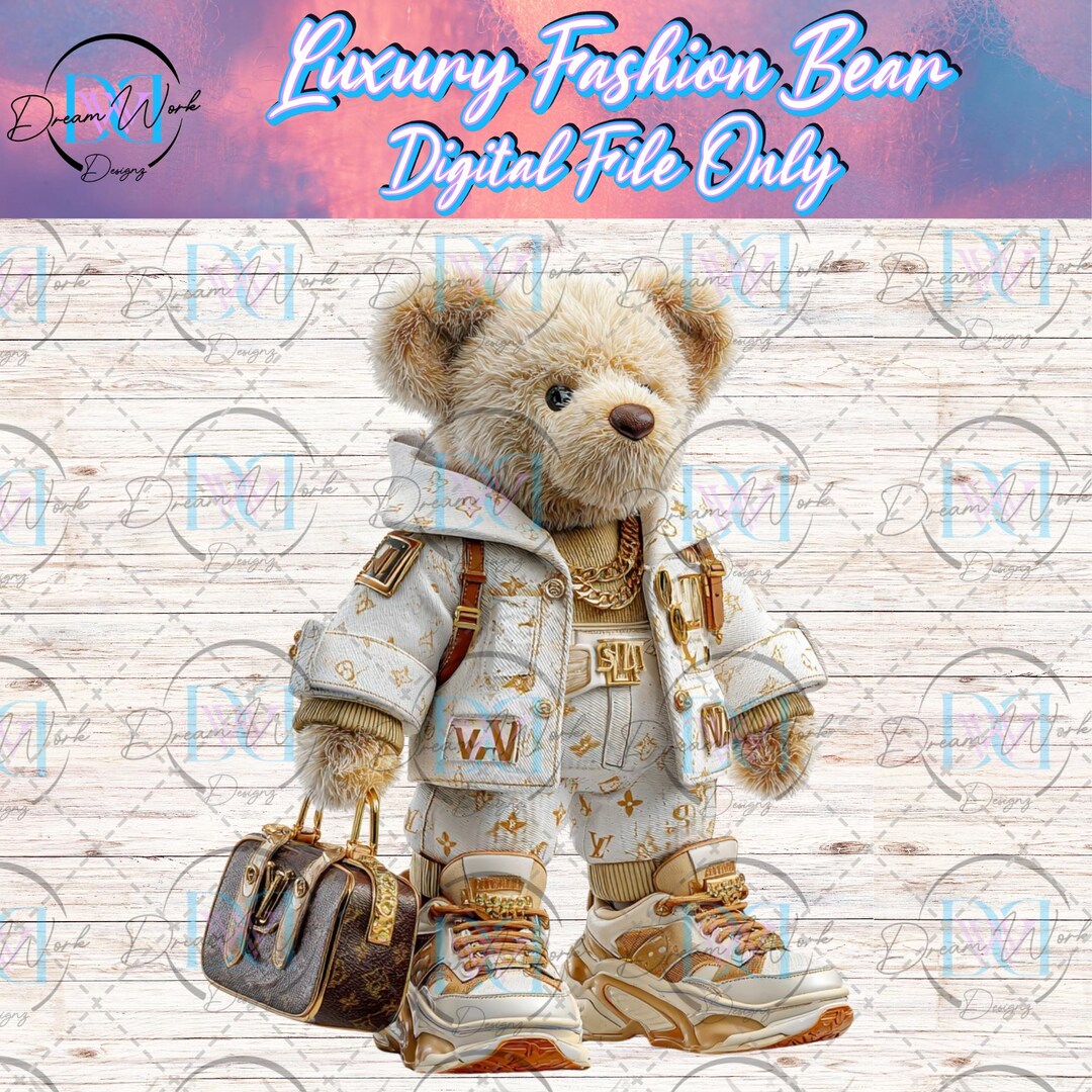 Luxury Fashion Bear Digital Download | Designer-style Teddy Clipart - Etsy