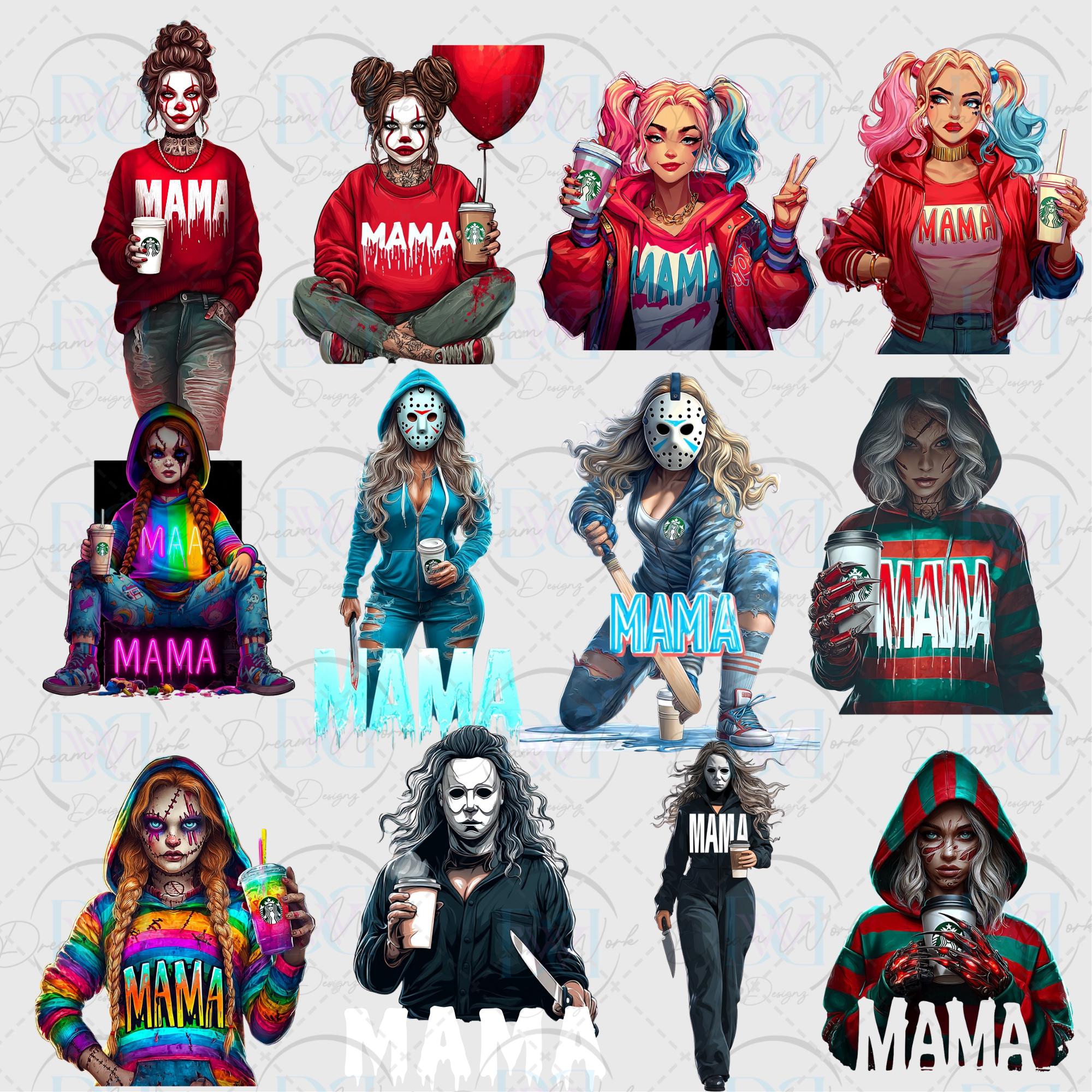 Horror Mama PNG Bundle – 12 Digital Download Files – Halloween Mama ...