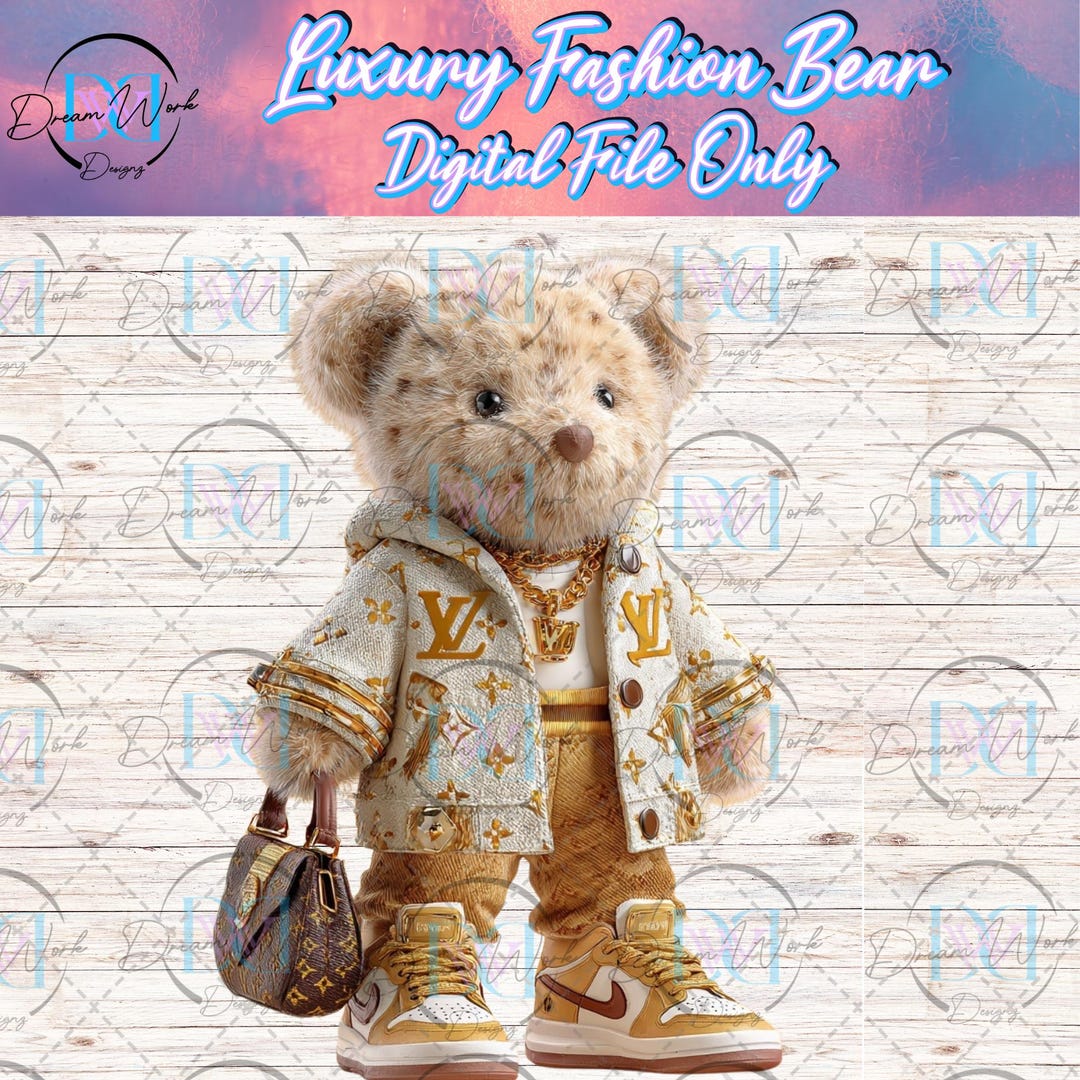 Luxury Fashion Bear Digital Download | Designer-style Teddy Clipart - Etsy