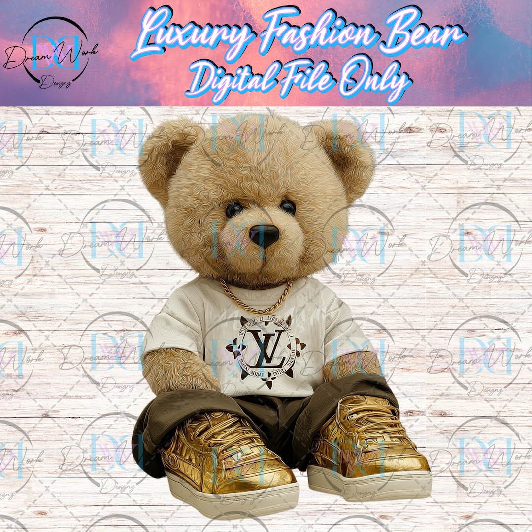 Luxury Fashion Bear Digital Download | Designer-style Teddy Clipart - Etsy