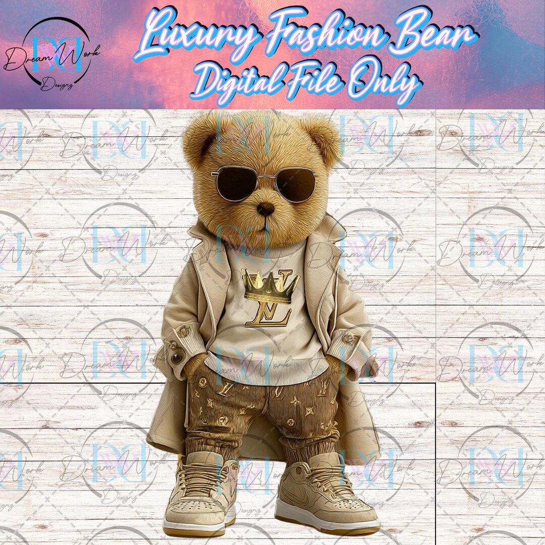 Luxury Fashion Bear Digital Download | Designer-style Teddy Clipart - Etsy