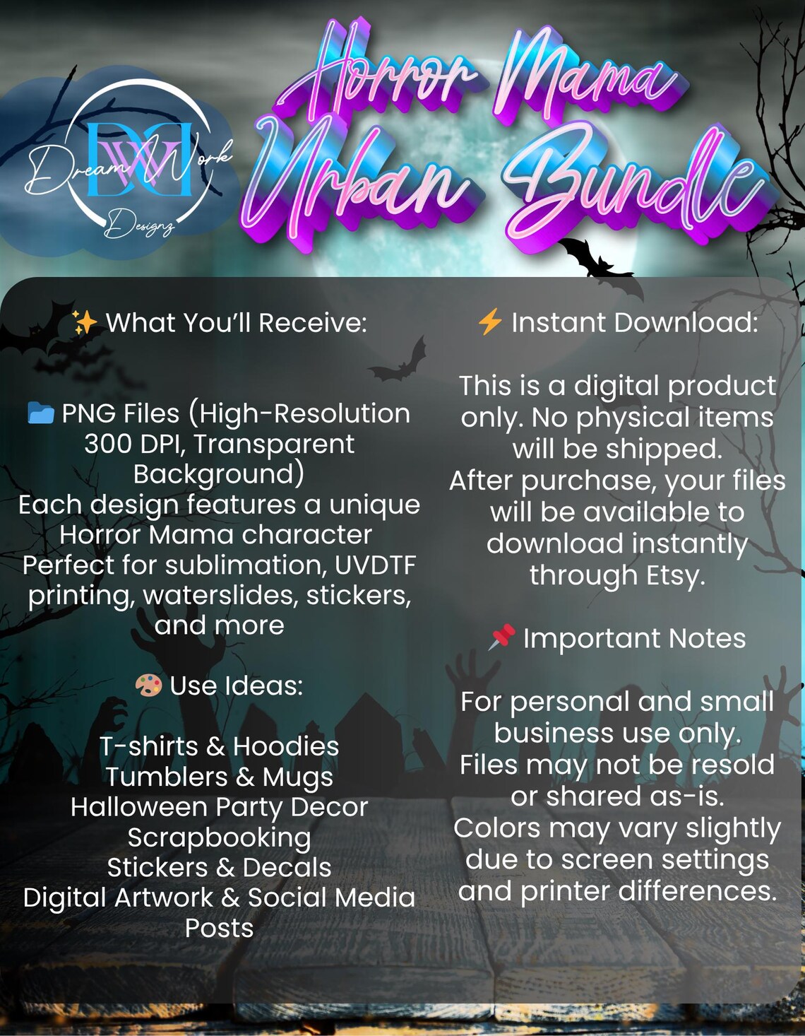 Horror Mama Urban Bundle PNG - Etsy