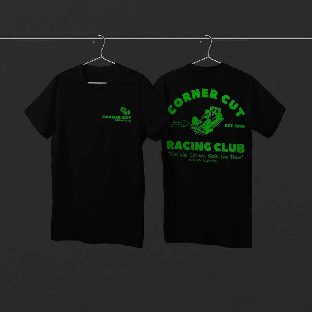 Corner Cut Racing Club. Retro 90s Backprint T-shirt. Formula 1 Merch ...