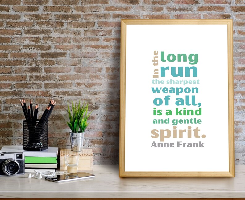 Gallery Wall Art, Printable, Inspirational Quote, Anne Frank Quote, DIY ...