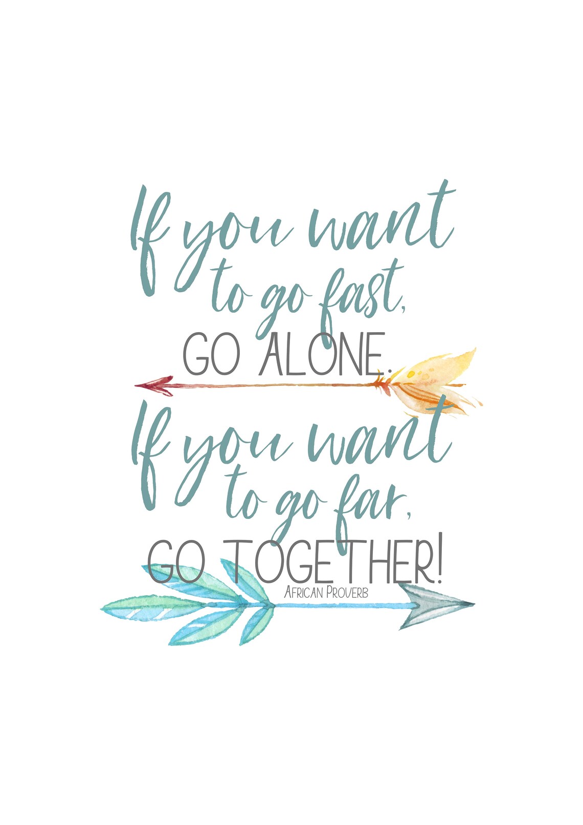 School Decor Printable, Go Far Together African Proverb, Graduation ...