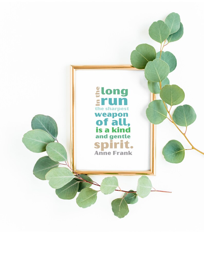 Gallery Wall Art, Printable, Inspirational Quote, Anne Frank Quote, DIY ...