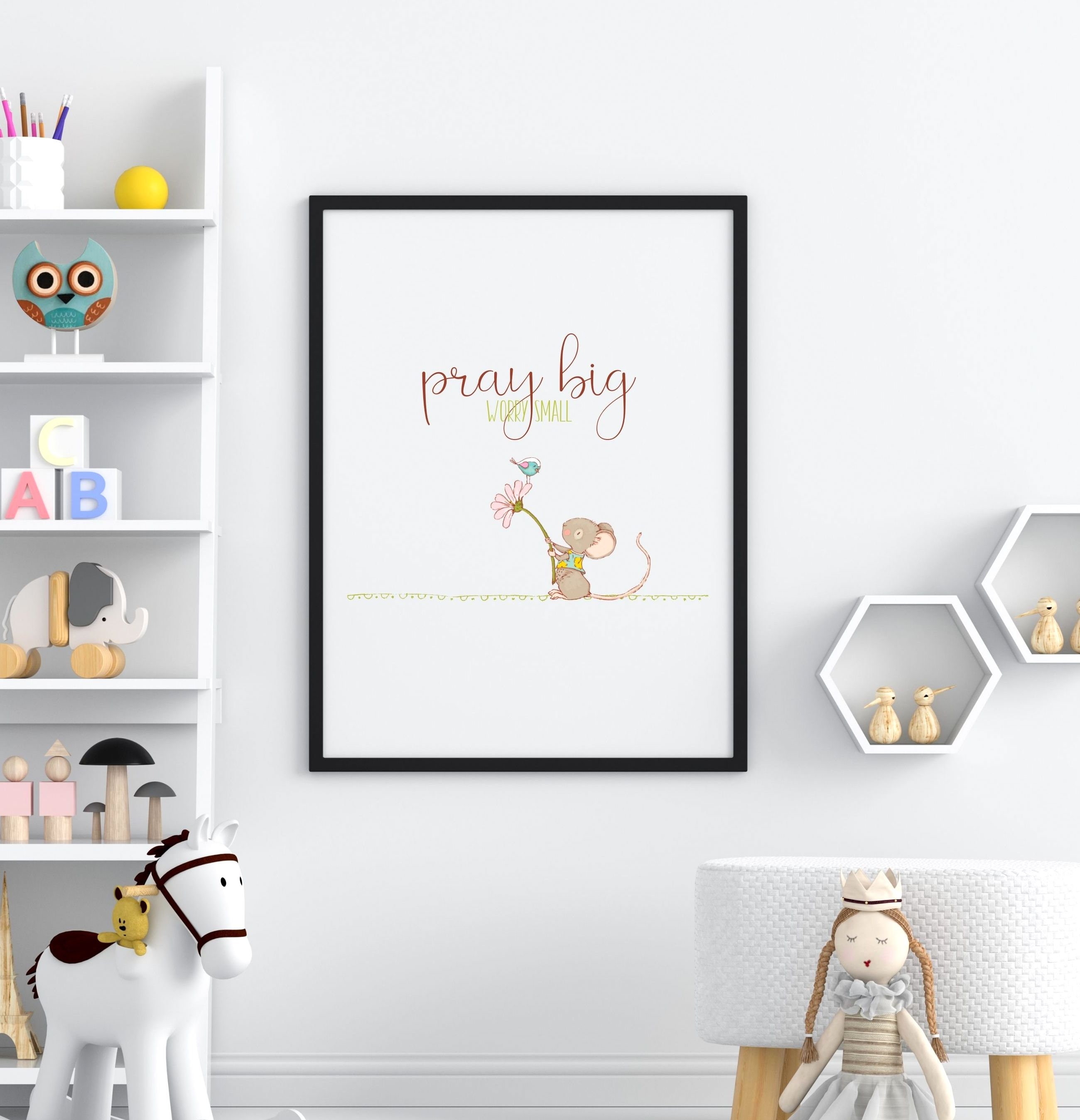 Prayer Printable, Pray Big Worry Small, Greeting Card Printable, DIY ...