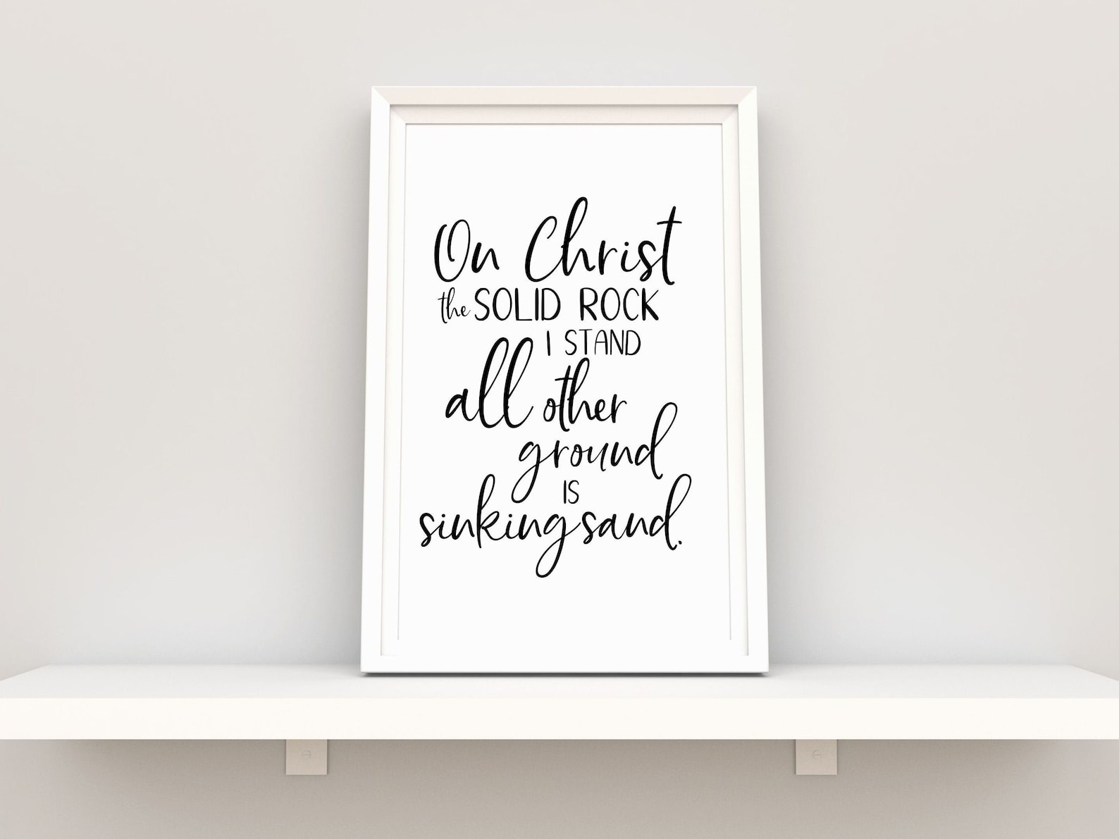 On Christ the Solid Rock I Stand, Hymn Home Decor, Hymn Printable Art ...