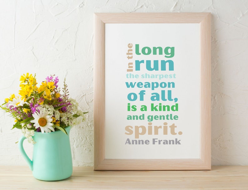 Gallery Wall Art, Printable, Inspirational Quote, Anne Frank Quote, DIY ...