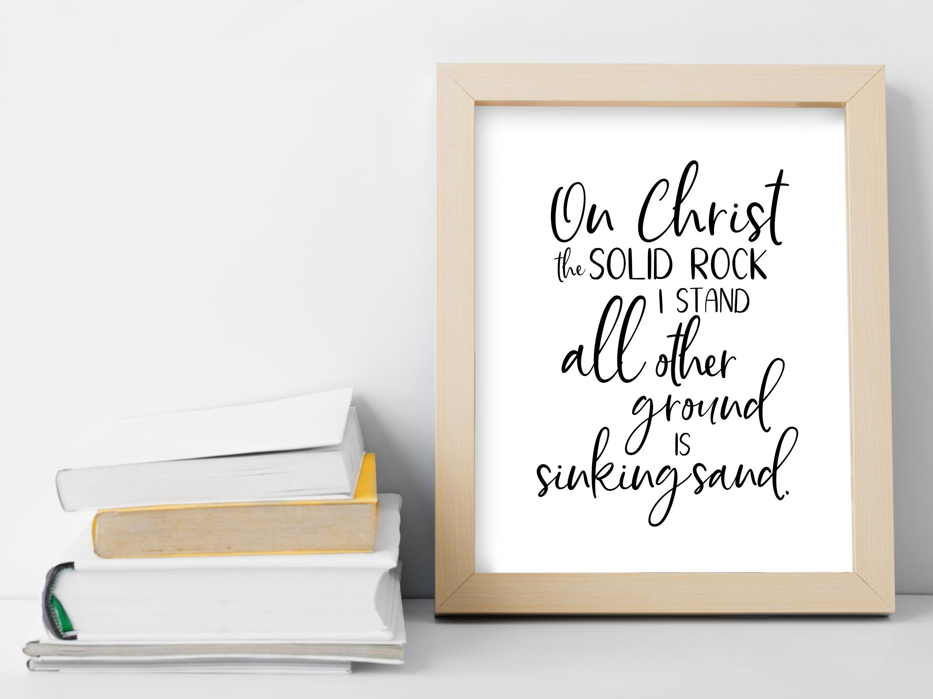 On Christ the Solid Rock I Stand, Hymn Home Decor, Hymn Printable Art ...