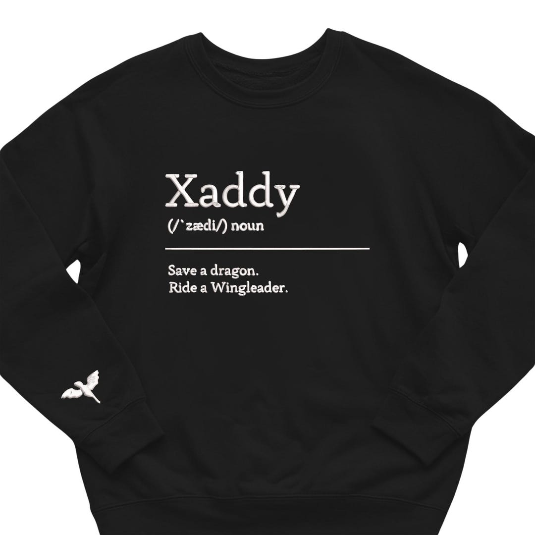 Xaddy Save A Dragon Ride A Wingleader Embroidered Crewneck Sweatshirt ...