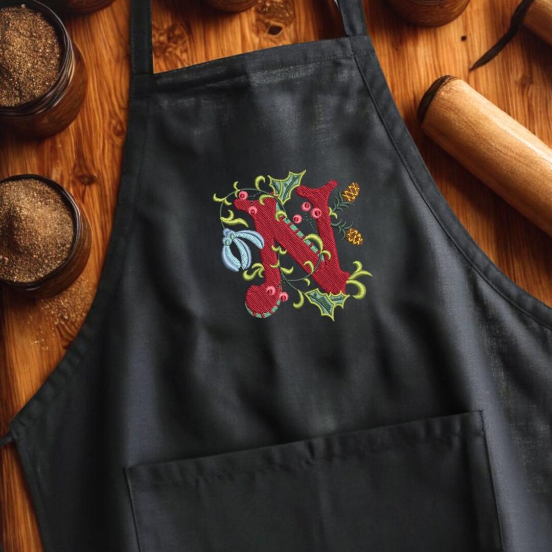 Personalised Monogram Initials Embroidered Apron, Baking Monogram ...