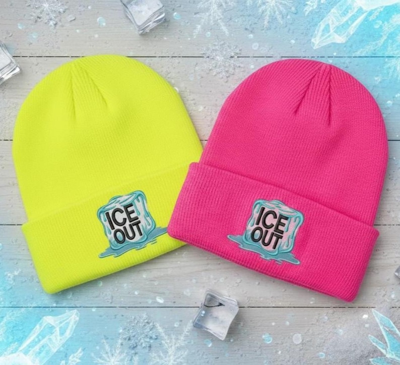 Ice Out Embroidered Beanie Winter, Political Unisex Adjustable Cuff ...