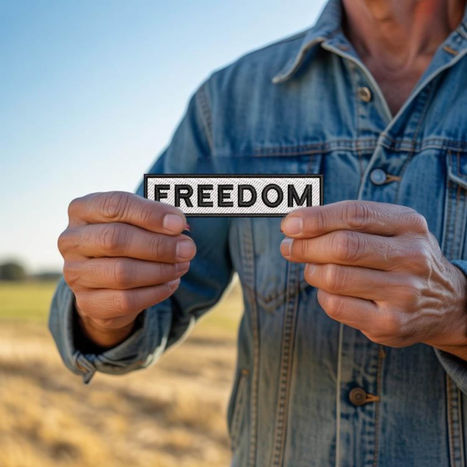 Freedom Embroidered Patch – Personalized Text, Patriotic Patch Iron-on ...
