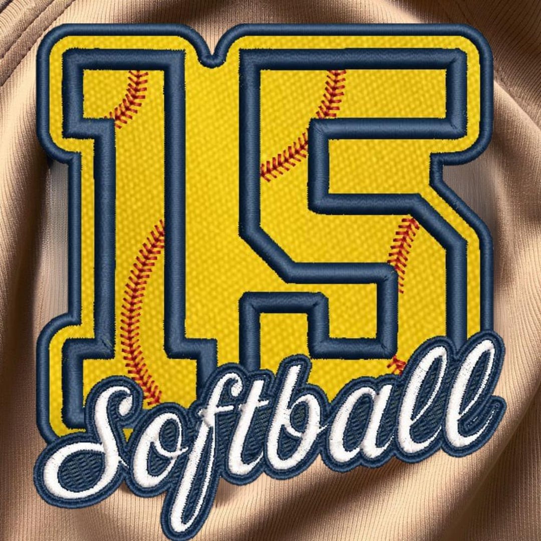 Custom Personalized Softball Name Patch, Embroidered Softball Number ...