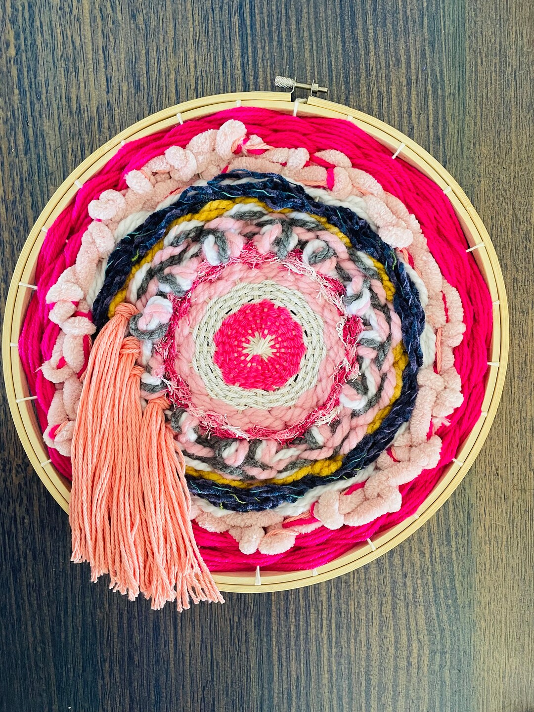 Pink Circle Weaving Wall Art - Etsy