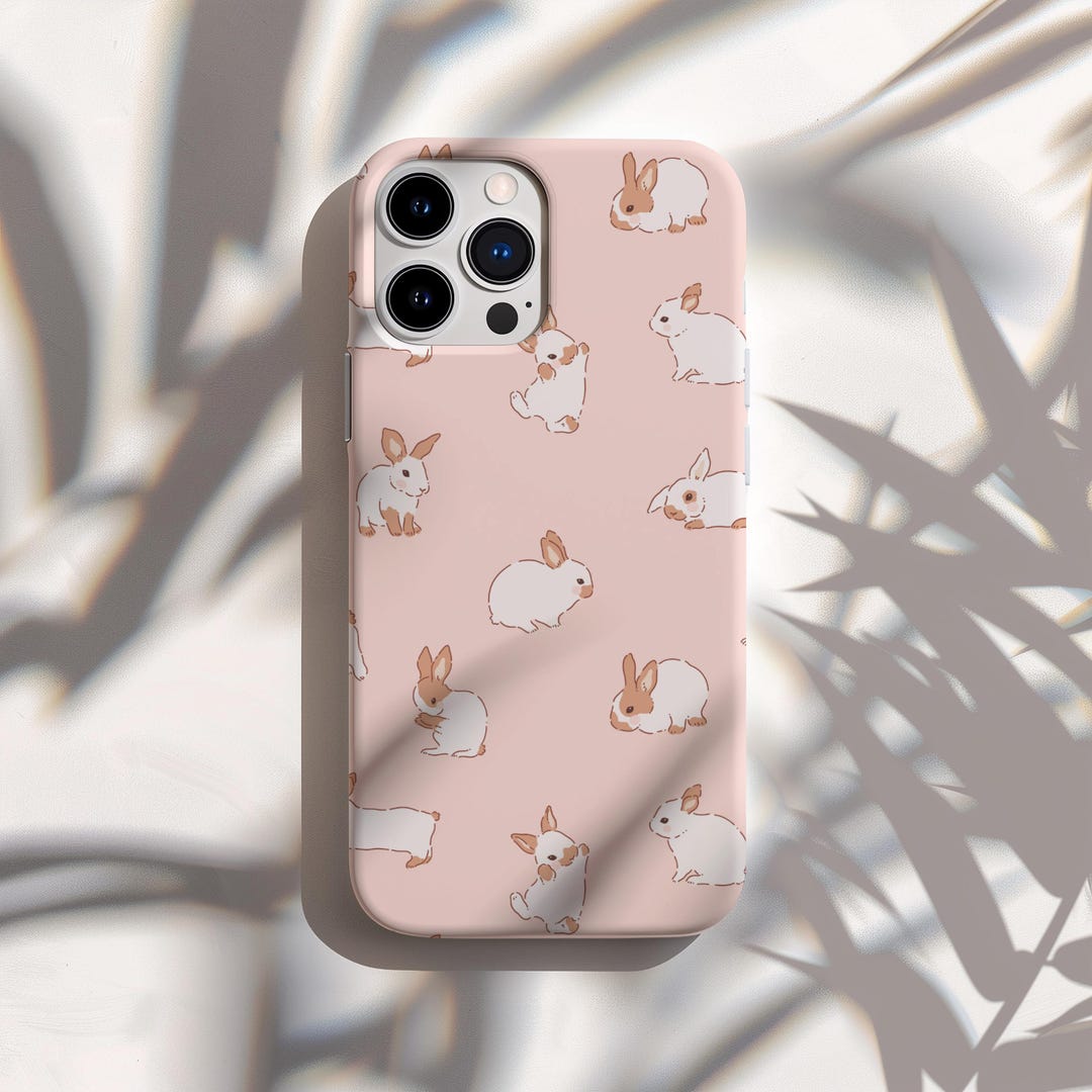 Cute Bunny Phone Cases, Pink Bunny Phone Case, Gift for Her, Spring ...