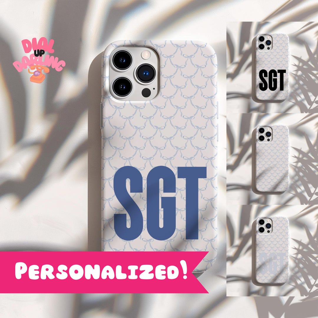Monogram Bow Phone Case, Monogram Phone Case, Custom Phone Case ...