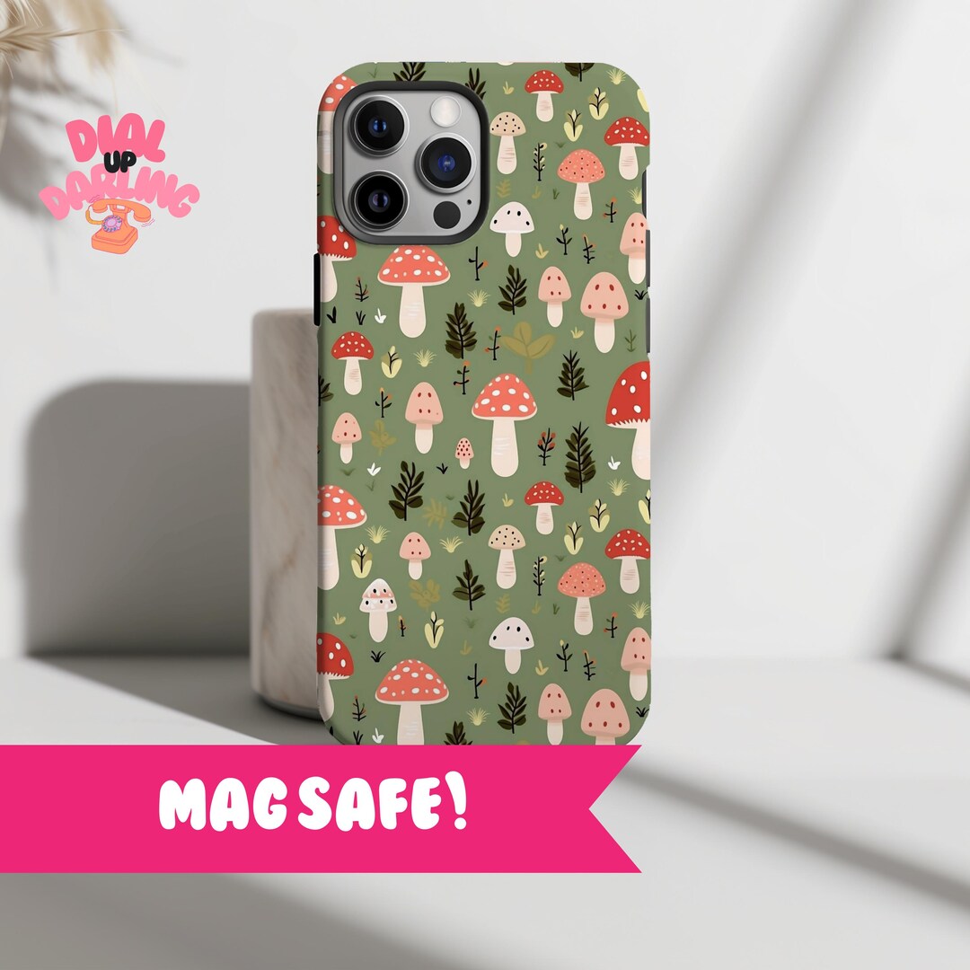 MAGSAFE Cottagecore Mushroom Phone Case Whimsical Forest iPhone Cover ...