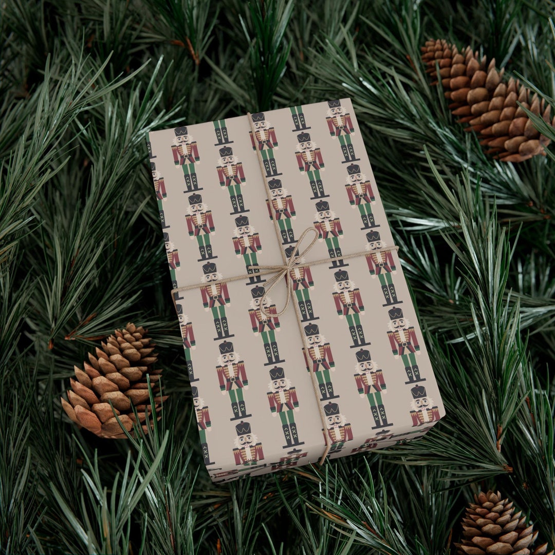 Vintage Nutcracker Christmas Wrapping Paper - Festive Holiday Gift Wrap ...