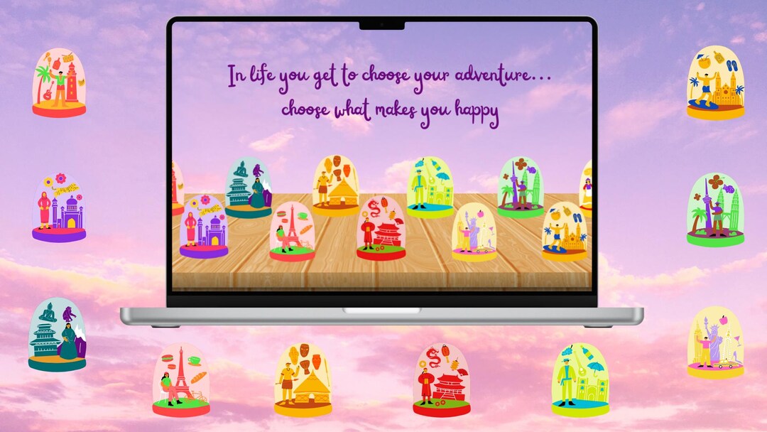 Choose Your Happy Inspirational Wallpaper. Digital Instant Download ...