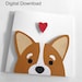 Corgi Card PDF Tutorial : Digital Download, 3D Corgi Card Making ...