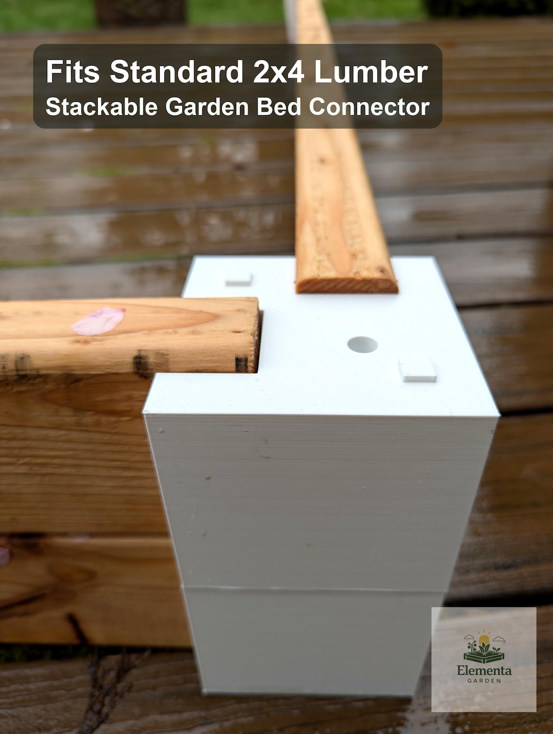 Stackable 2x4 | 2x6 | 2x8 Garden Bed Corner Connector | White PETG ...