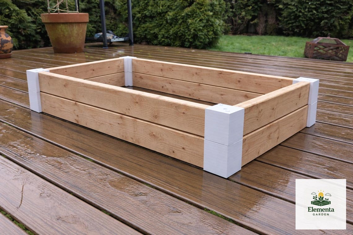 Stackable 2x4 | 2x6 | 2x8 Garden Bed Corner Connector | White PETG ...