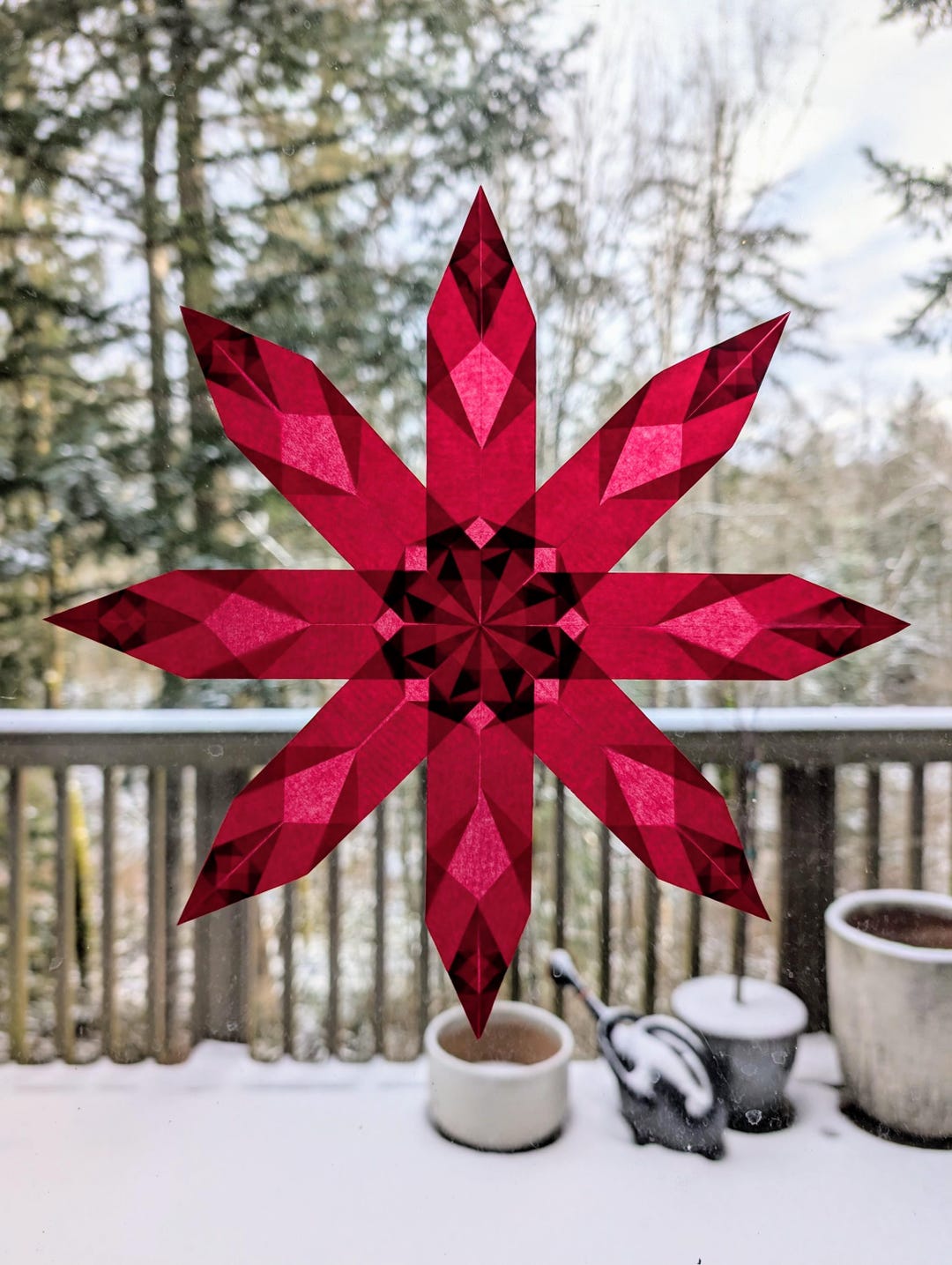 Folded Paper 8-point Red Geometric "waldorf" Star, a Beautiful ...