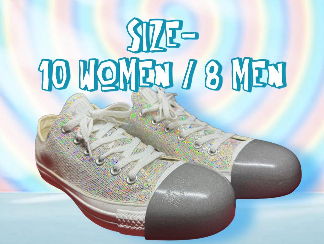 Clown Haunt Slider Shoes Sparkly Rainbow for Scare Acting, Sliding and ...