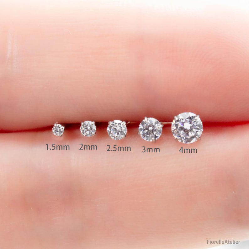 16G 18G Implant Grade Titanium Labret Stud, Internally Threaded Flat ...