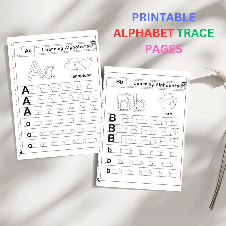 Printable Alphabet Trace Pages - Etsy