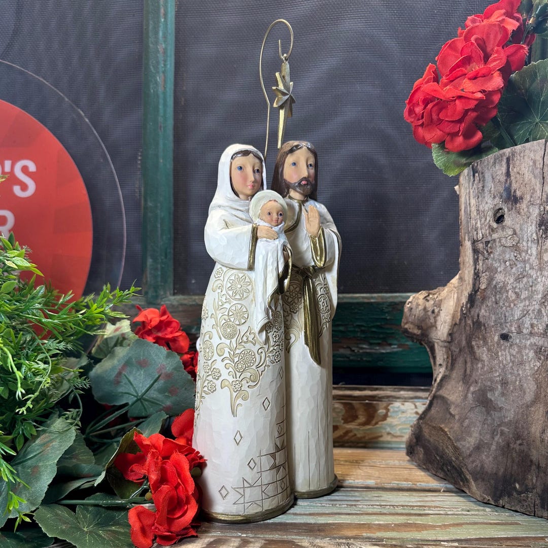 Jim Shore Golden Garland Holy Family Nativity Gold White New - Etsy