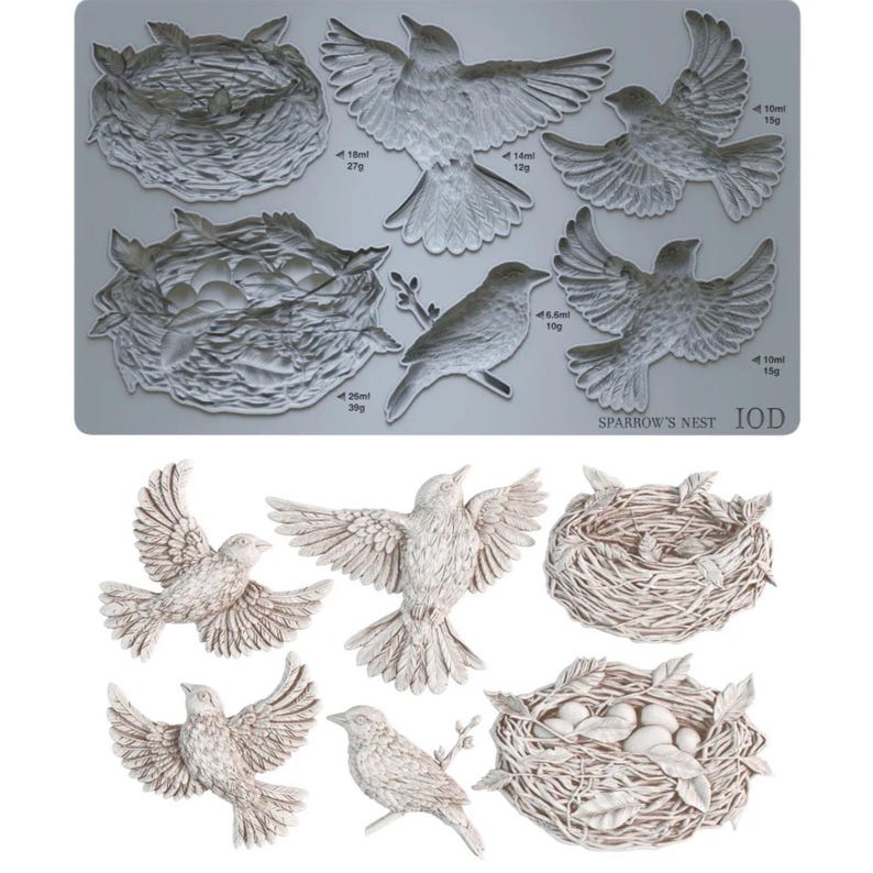 Iron Orchid Designs IOD Sparrow’s Nest 6” X 10” Mould Bird Mold - Etsy