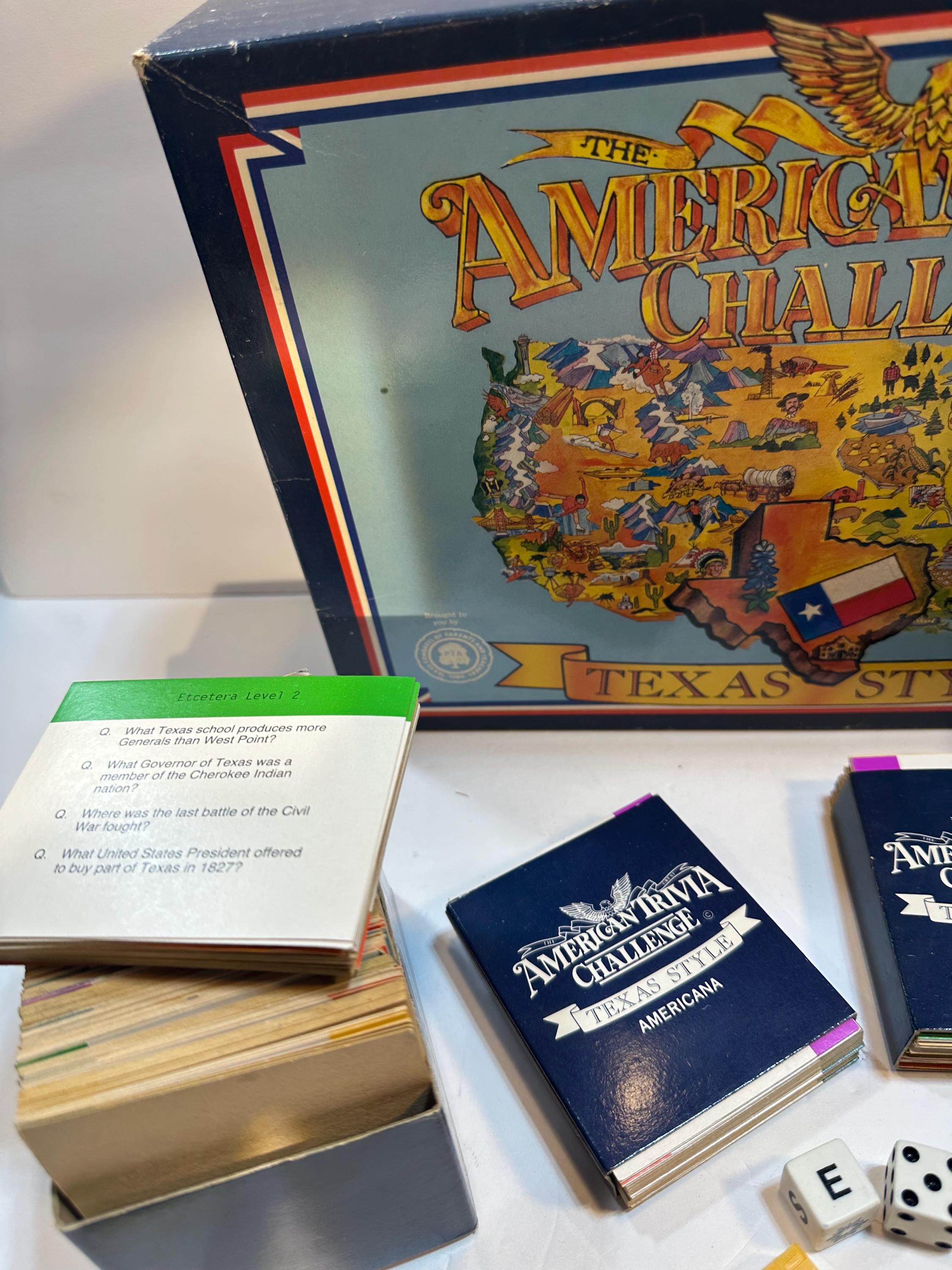 Vintage 1985 American Trivia Challenge Texas Style Edition Board Game ...