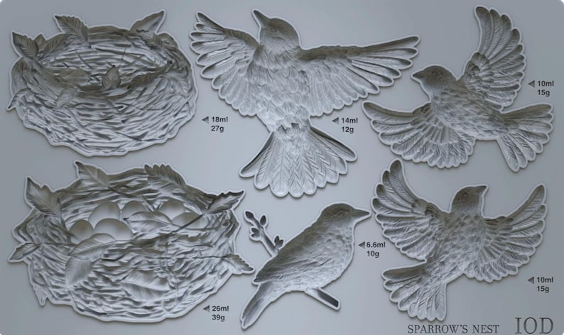 Iron Orchid Designs IOD Sparrow’s Nest 6” X 10” Mould Bird Mold - Etsy