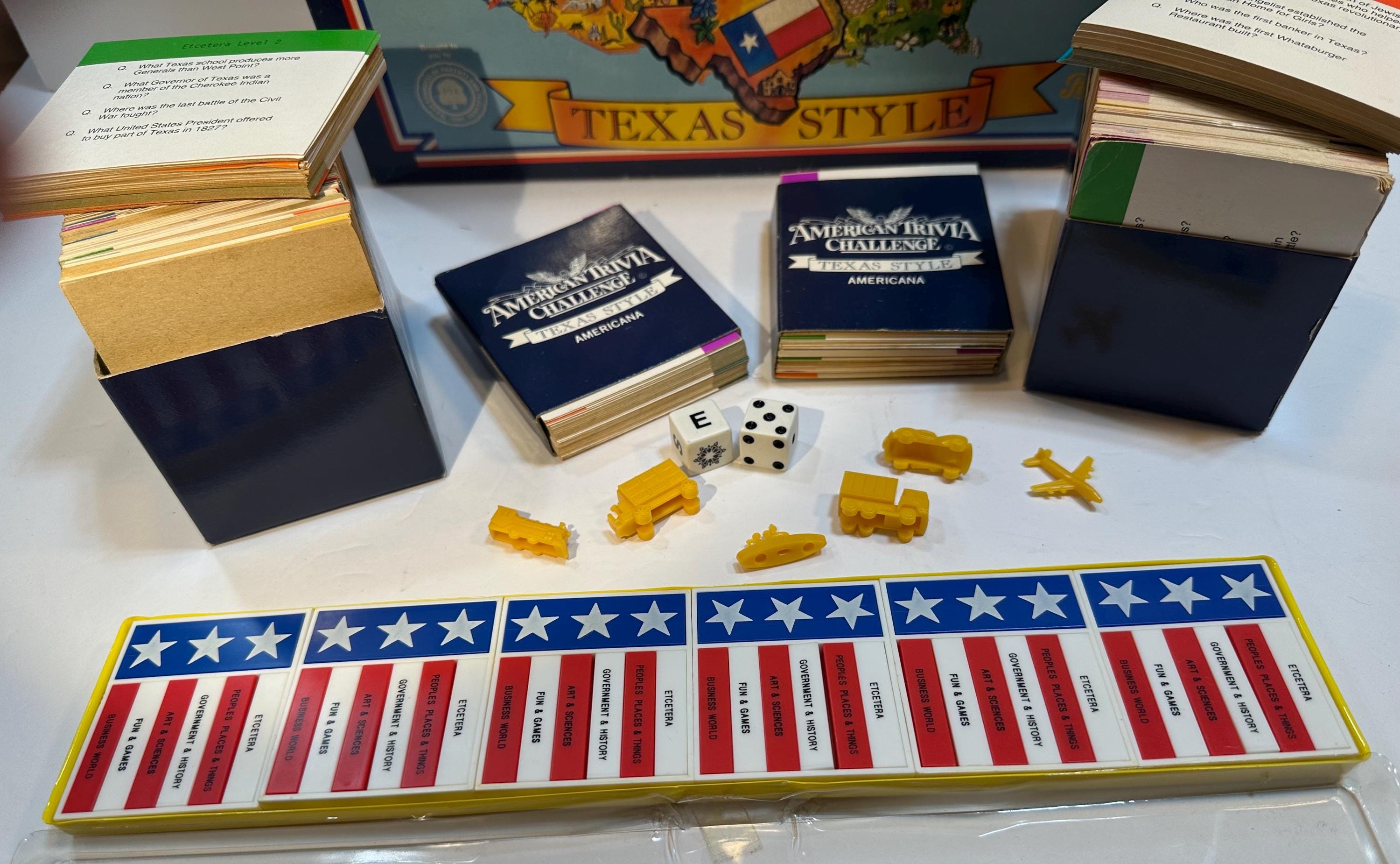 Vintage 1985 American Trivia Challenge Texas Style Edition Board Game ...