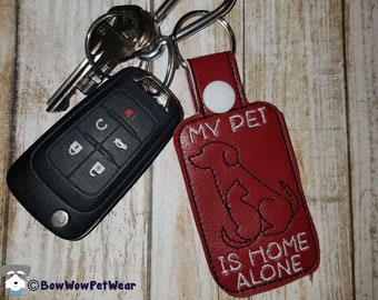 Pet Alert Keychain, My Pet is Home Alone Keychain, Emergency Pet ...
