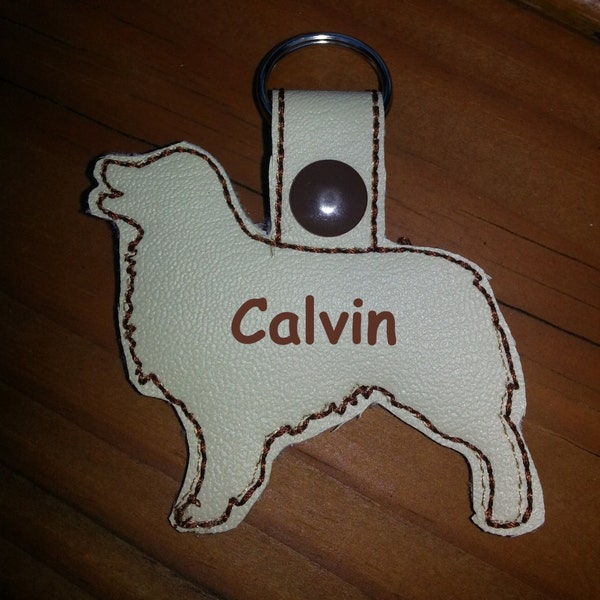 Leather Golden Retriever Keychain - Etsy