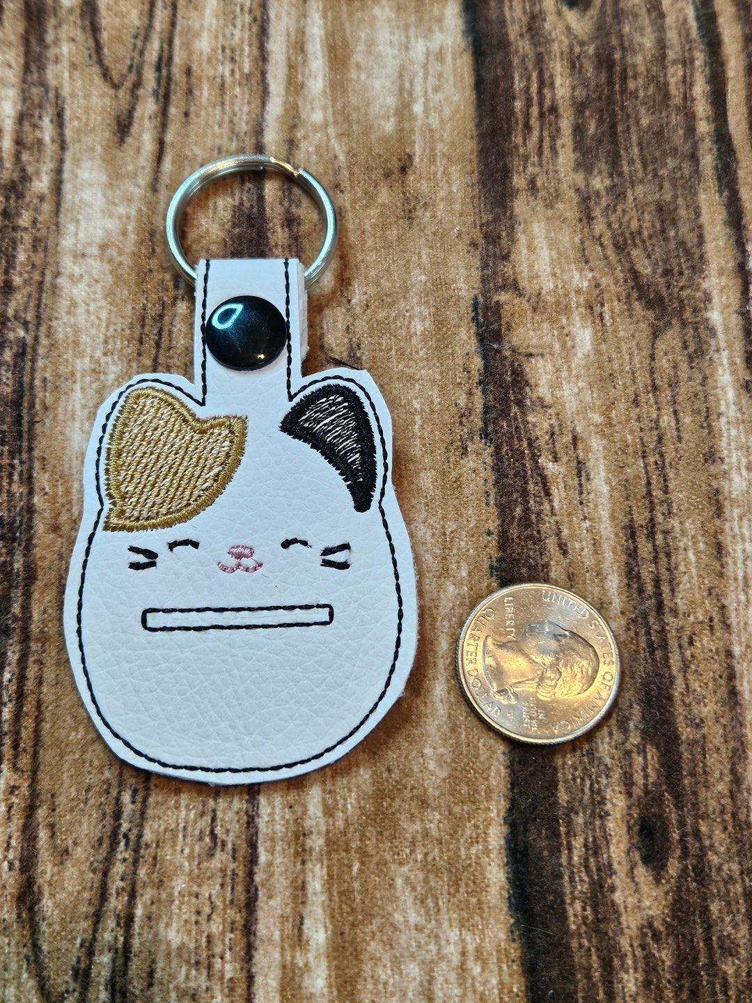 Cat Quarter Holder Keychain, Kitty Cat Quarter Keeper Key Chain, Cute ...