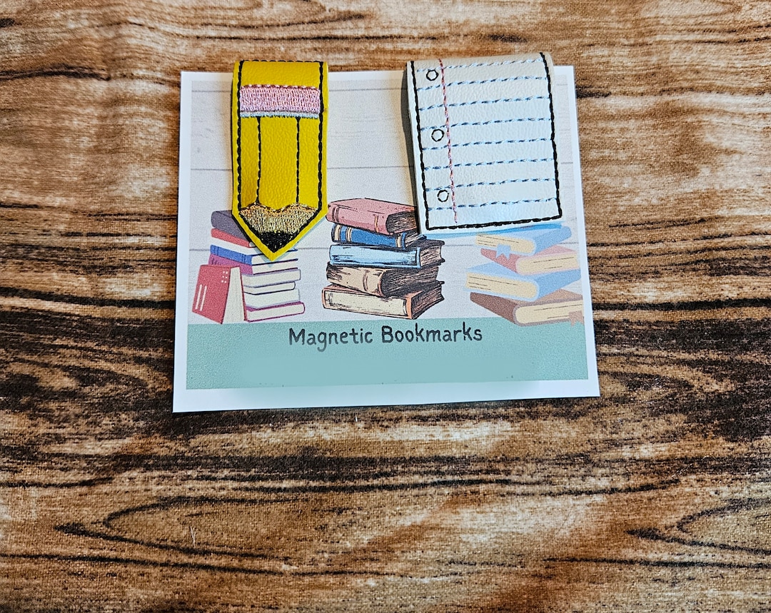 Teacher Pencil Notebook Paper Fold Over Magnetic Bookmark | Teacher ...